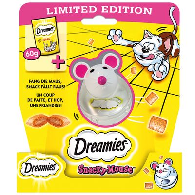 60g Dreamies Cat Treats with Cheese + Snacky Mouse Toy